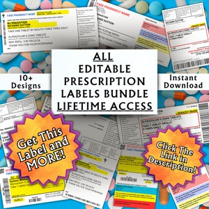 Editable Prescription Label Template Printable Editable Horizontal RX ...