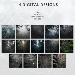 Spider Web Digital Papers - Spider Web Patterns - Scrapbook Papers ...