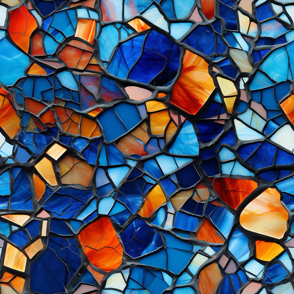 Stained Glass Mosaic Digital Papers Seamless Paper Stained Glass ...