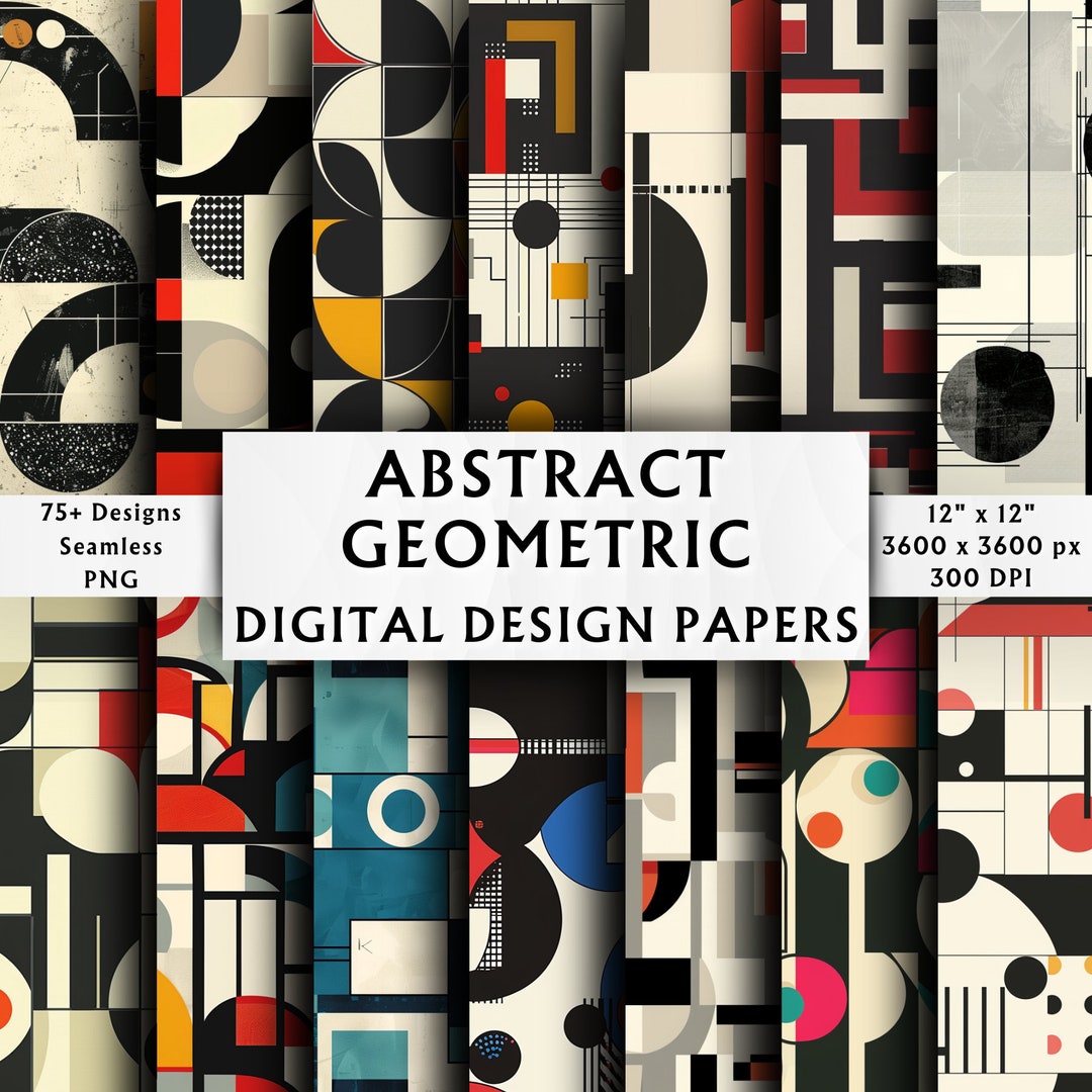 Abstract Geometric Digital Papers - Scrapbook Papers - Seamless ...