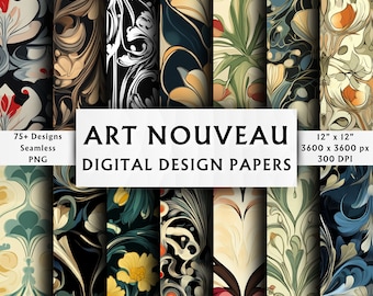 Art Deco Digital Papers - Scrapbook Papers - Seamless Patterns ...