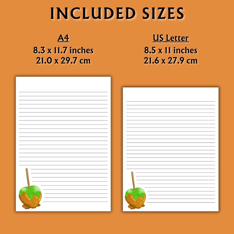 Watercolor Green Candy Apple Stationery - Printable Stationery ...