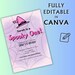 Editable Pink Halloween Birthday Invitation Template - Printable ...