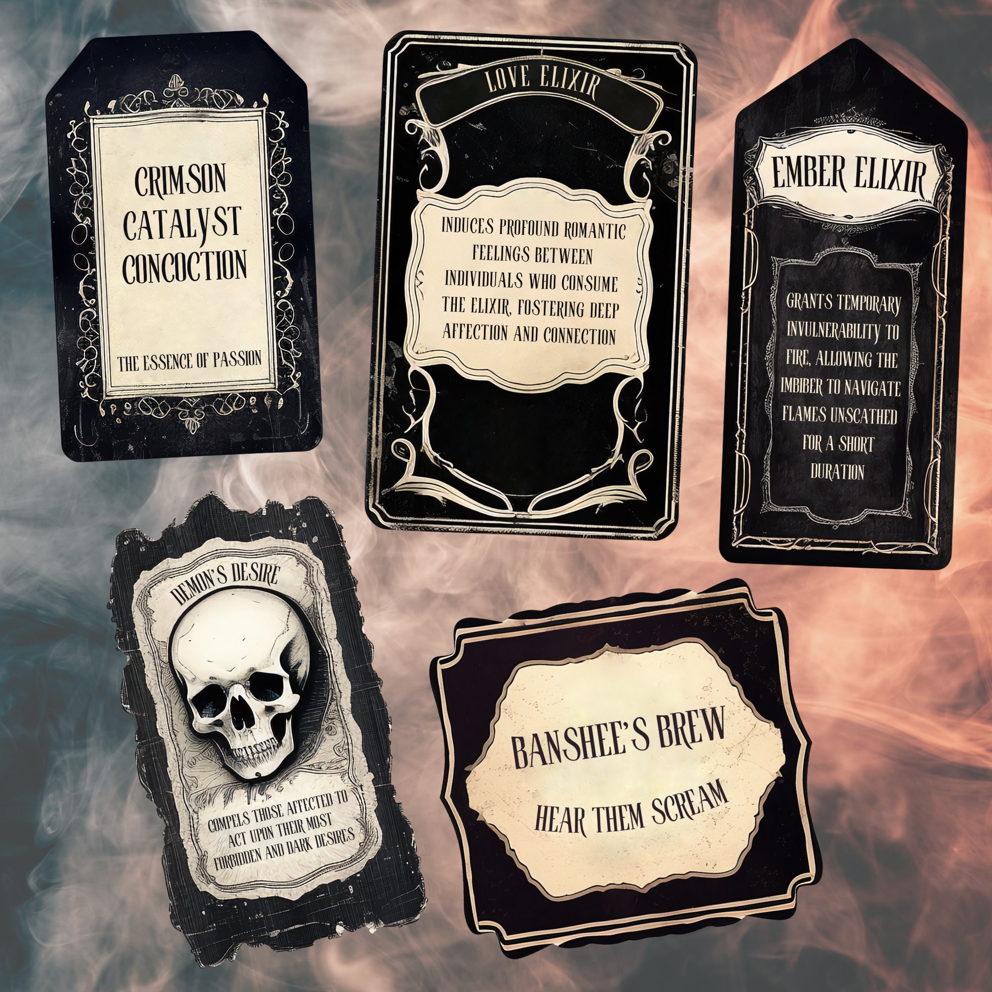 Editable Spooky Black Apothecary Labels Printable Apothecary Bottle ...