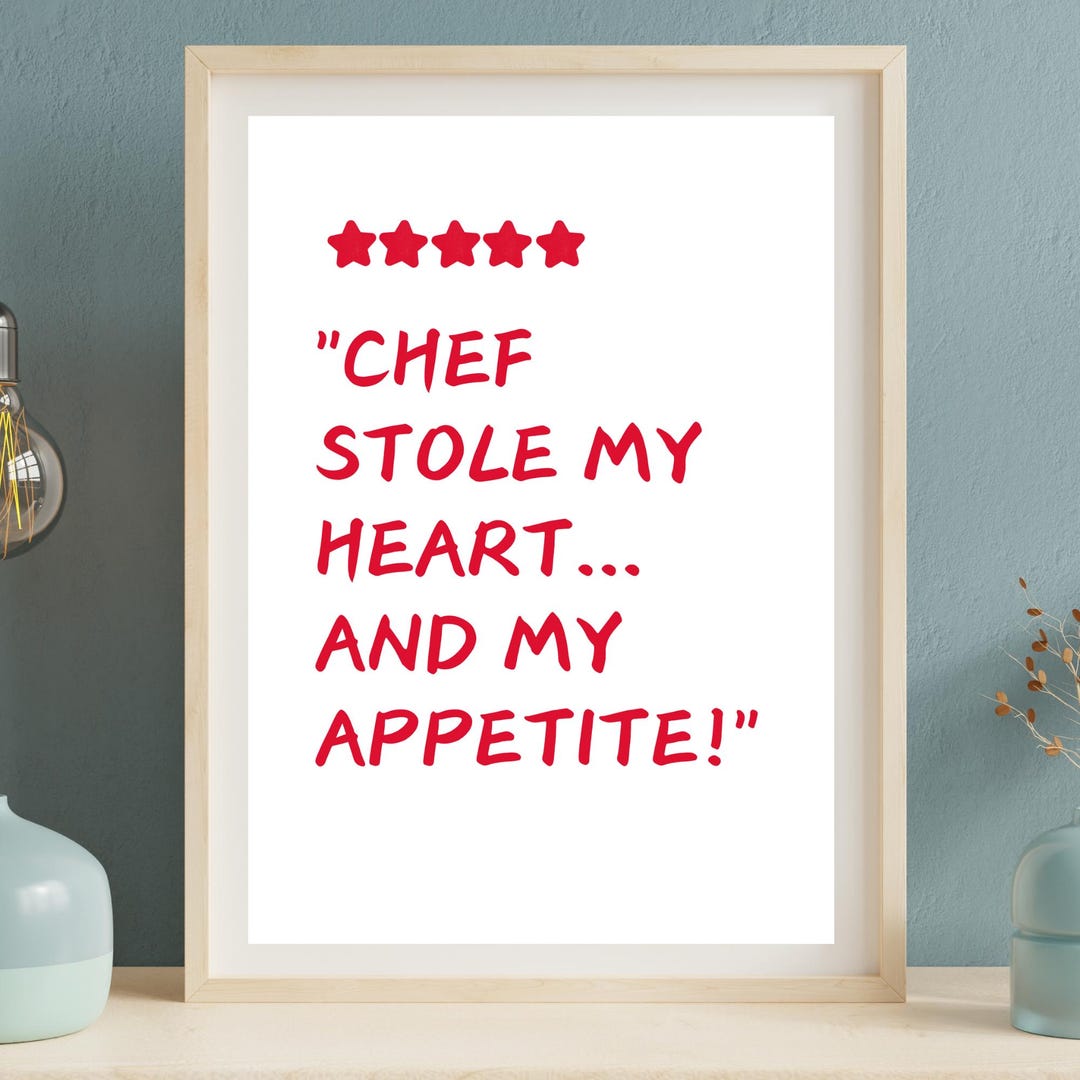 Red Chef Art Print, Chef Was Cute, Aesthetic Kitchen Decor, Cute ...