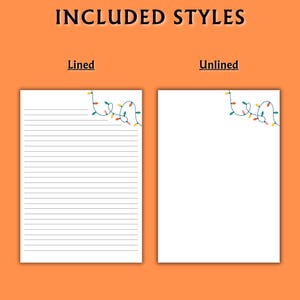 Christmas Lights Stationery - Printable Stationery - Digital Winter ...