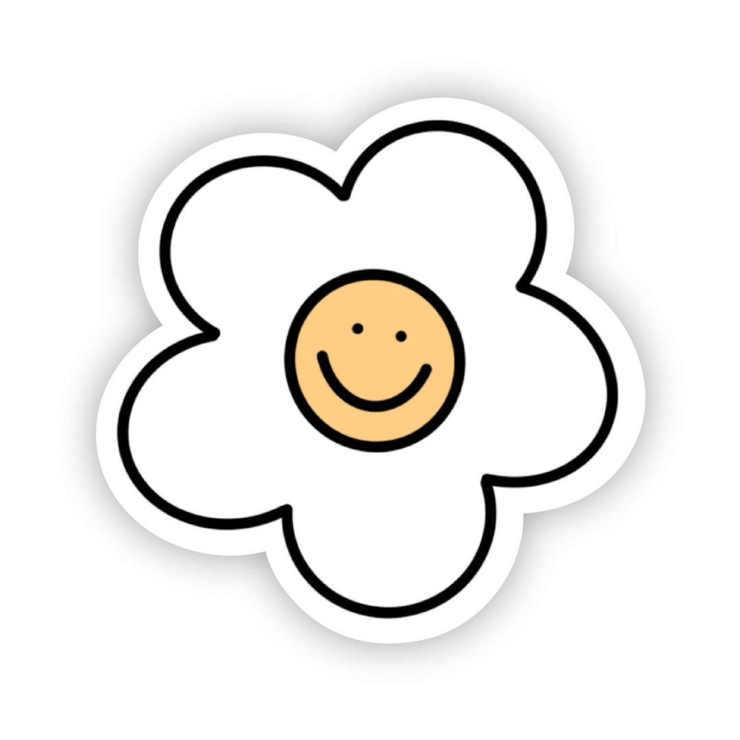 Smiley Flower Stickers - Etsy