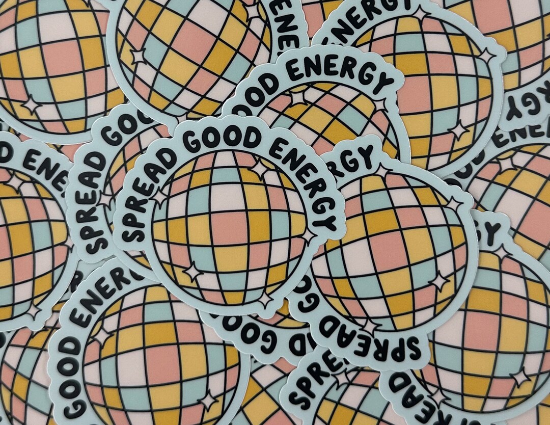 Spread Good Energy Disco Ball Sticker - Etsy