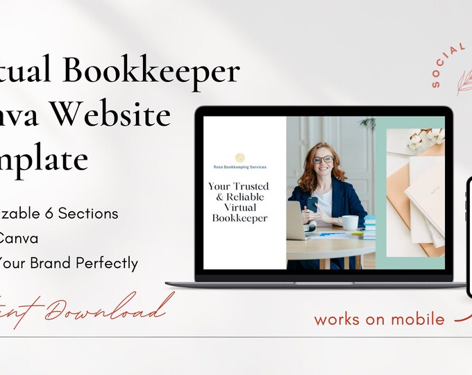 Virtual Bookkeeper Website Template | Website Template | CANVA Website ...