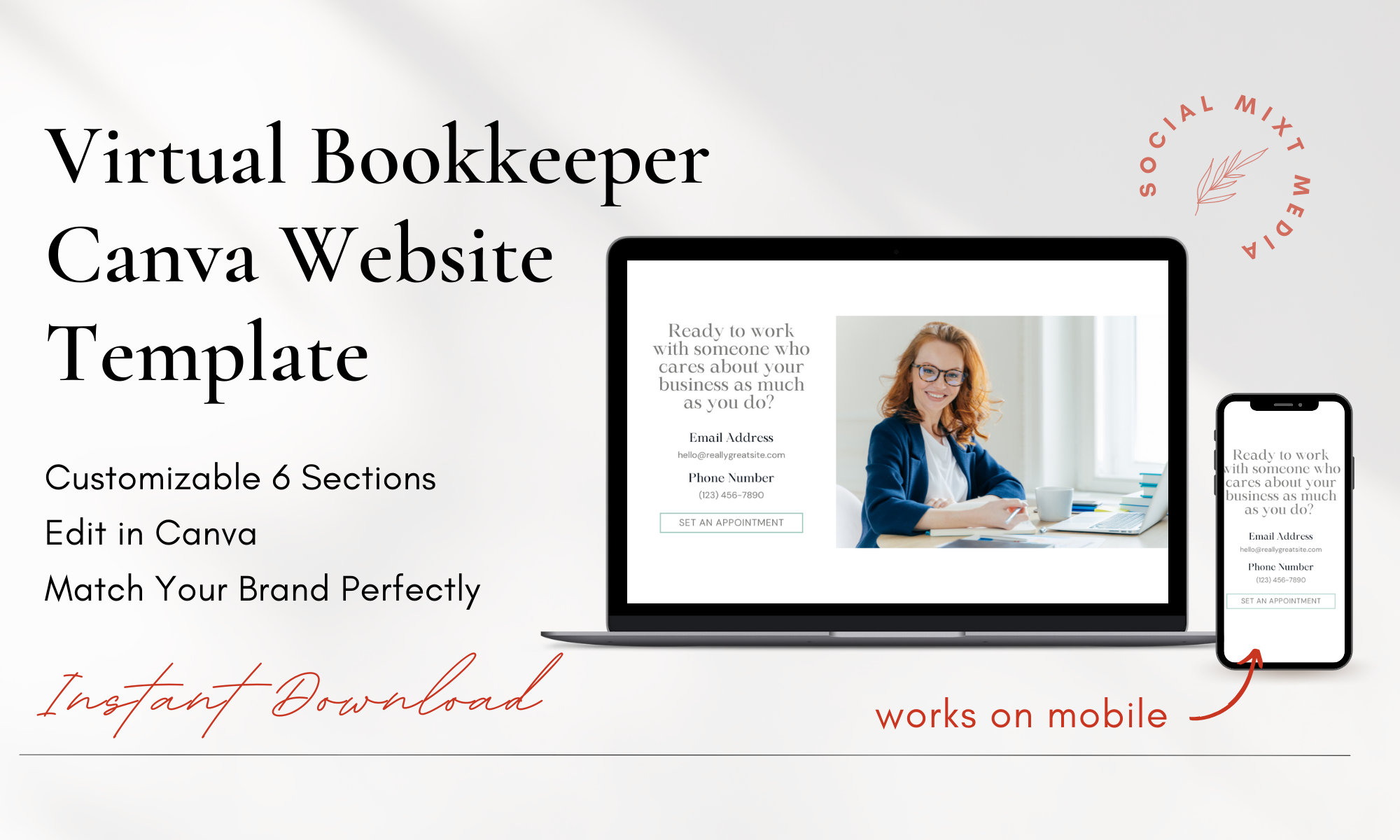 Virtual Bookkeeper Website Template | Website Template | CANVA Website ...