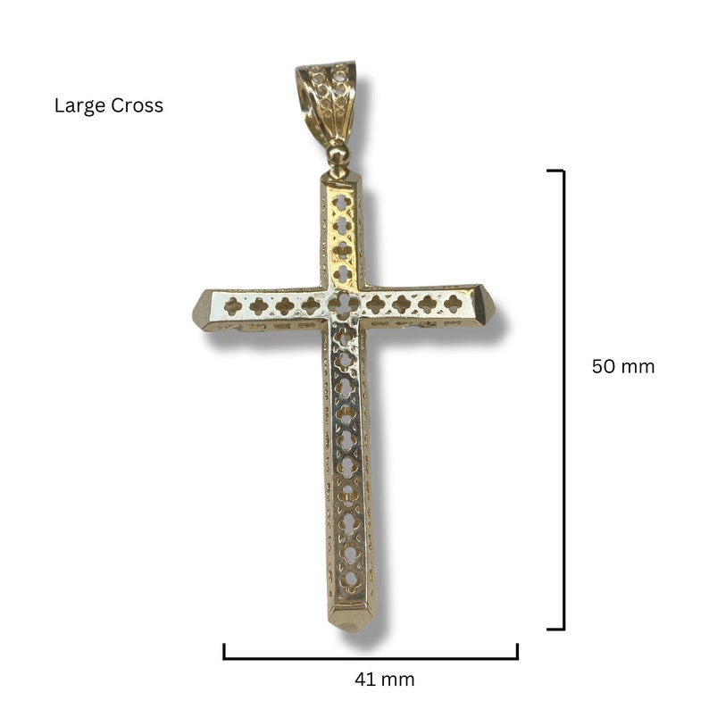 Gold Cross Pendant 14K Gold for Men Women Christmas Gift Sterling ...