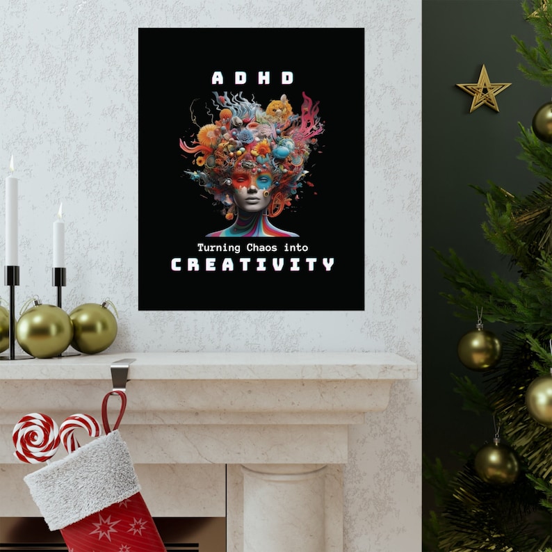 ADHD Poster ADHD Art Neurodiversity Adult Adhd Art Wall Art Gift for ...
