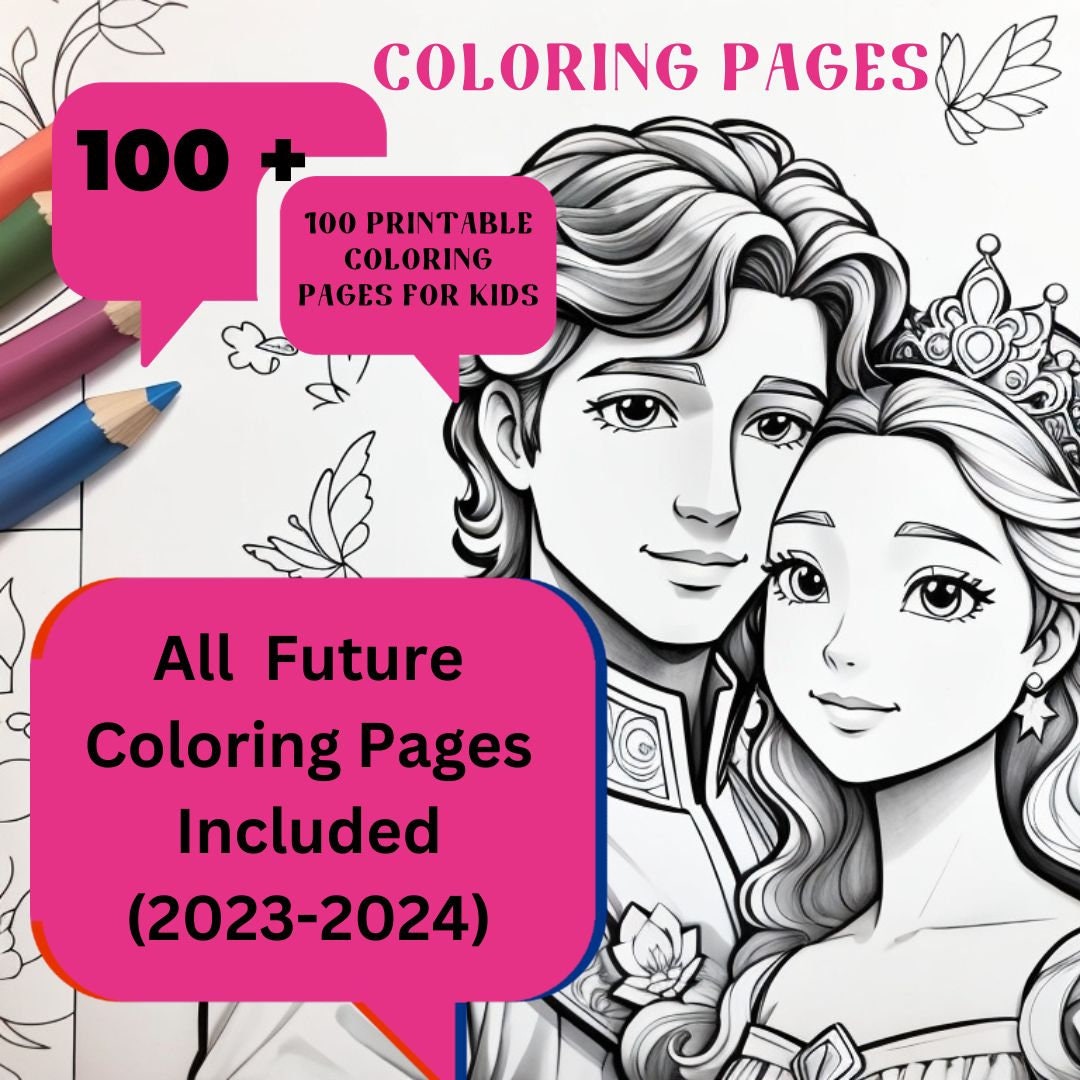 100 Printable Coloring Pages for Kids BUNDLE + BIG BONUS - Etsy