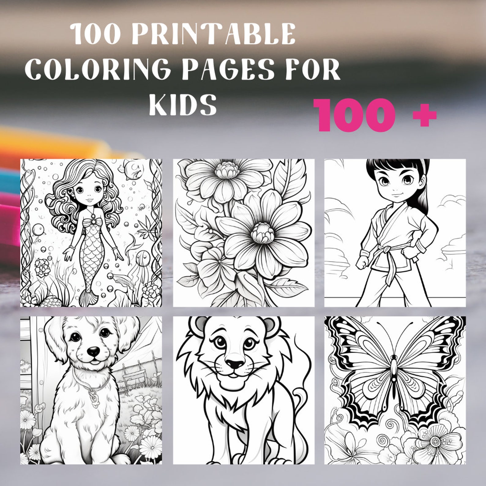 100 Printable Coloring Pages for Kids BUNDLE + BIG BONUS - Etsy