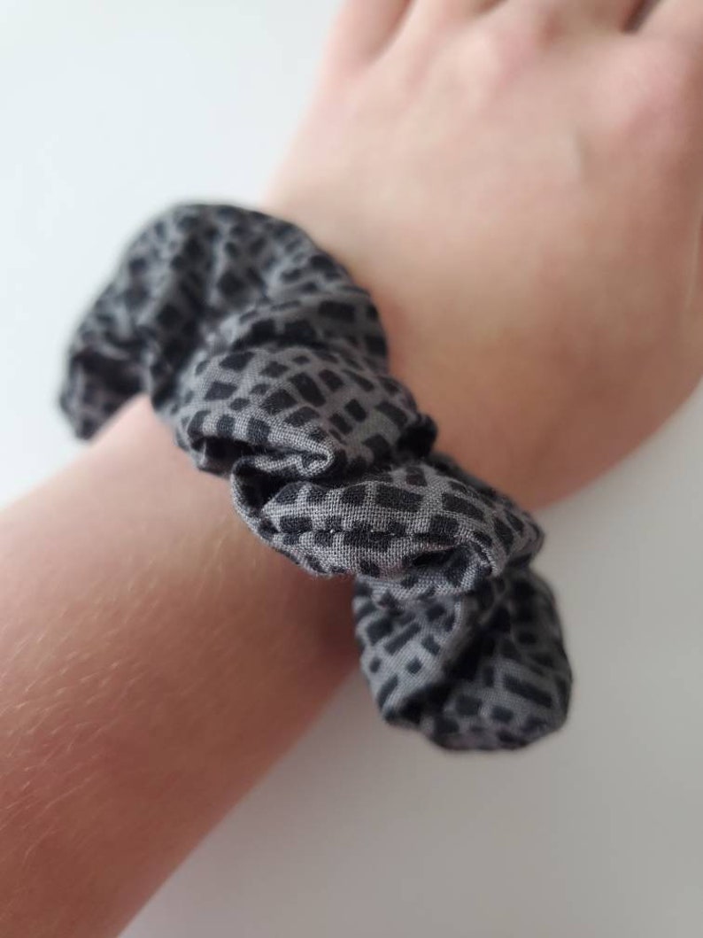 Black Printed Scrunchie - Etsy