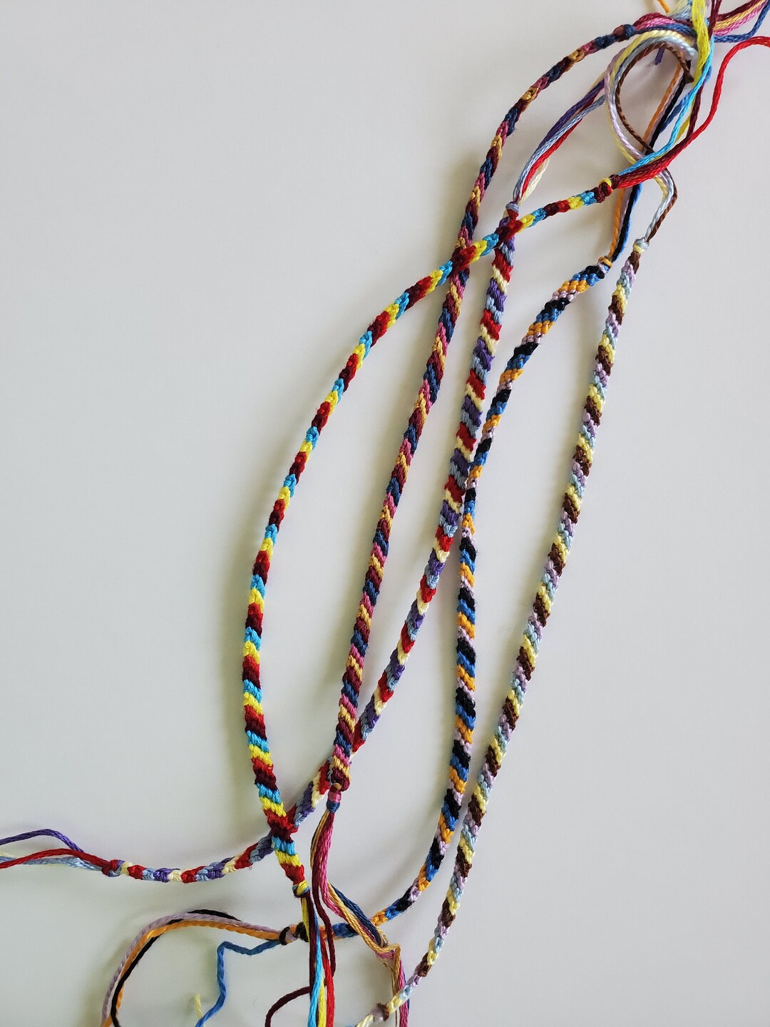 Small Candy Stripe String Friendship Bracelet - Etsy