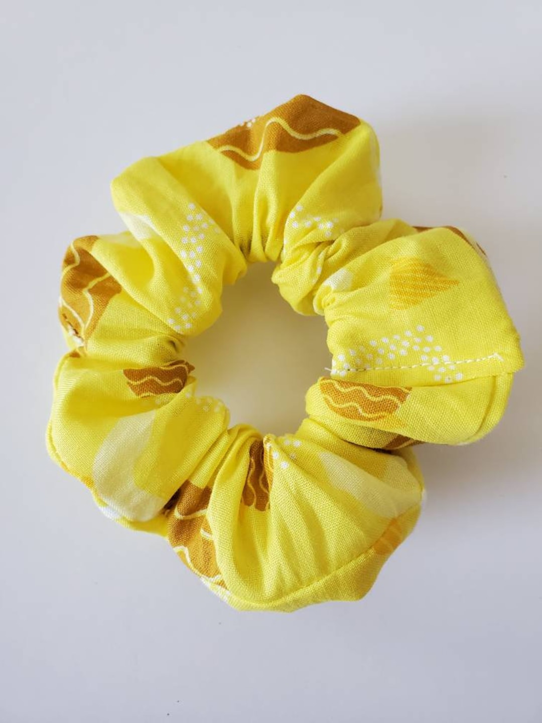 Yellow Printed Scrunchie - Etsy