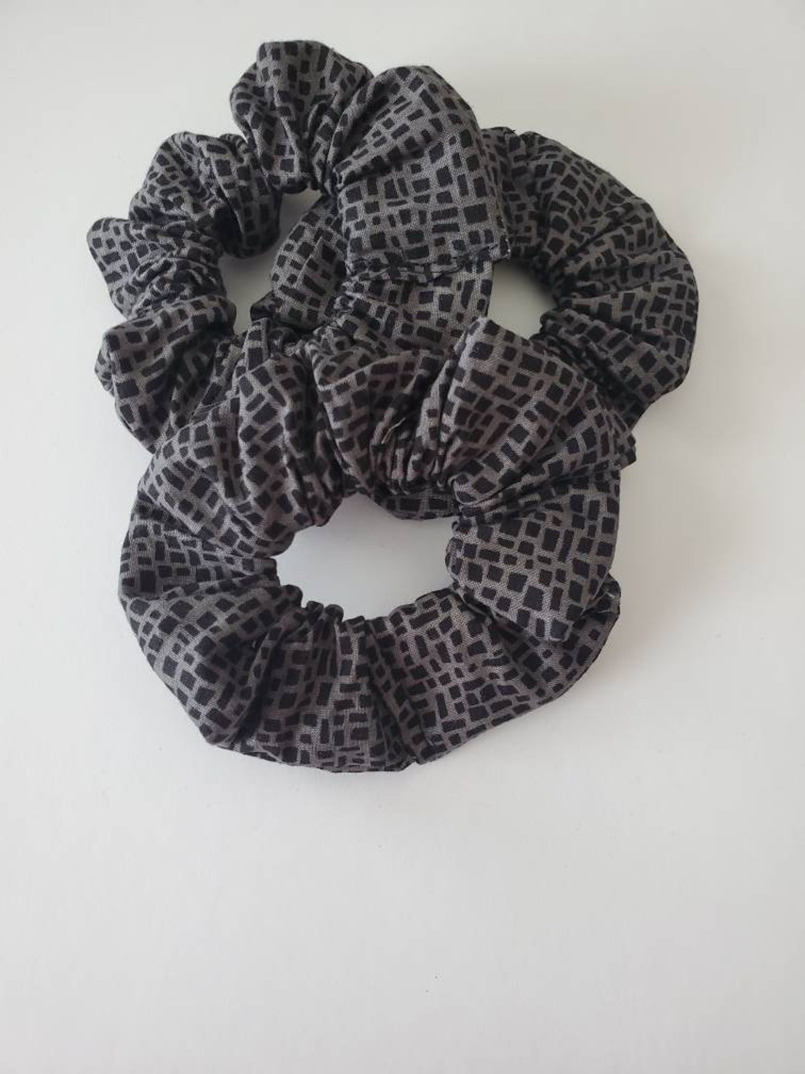 Black Printed Scrunchie - Etsy