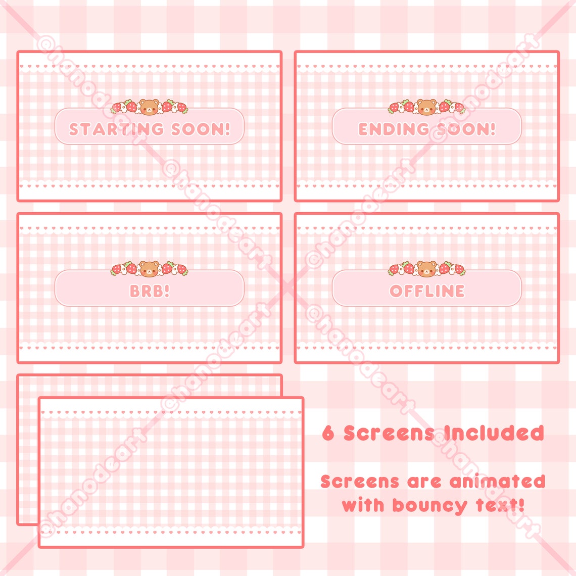 Strawbearry Full Twitch Package animated - Etsy