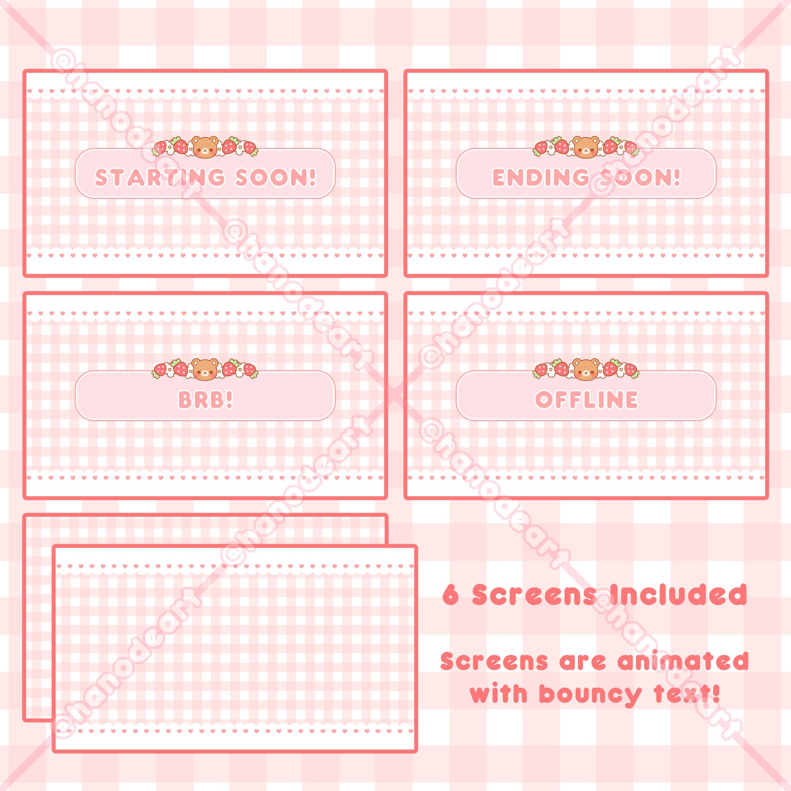 Strawbearry Full Twitch Package animated - Etsy