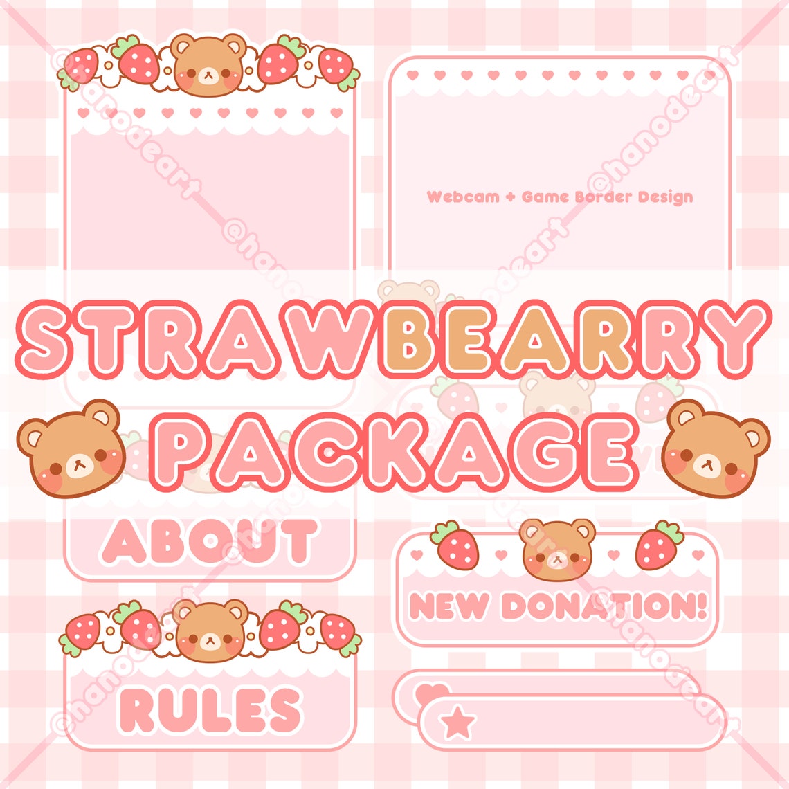 Strawbearry Full Twitch Package animated - Etsy
