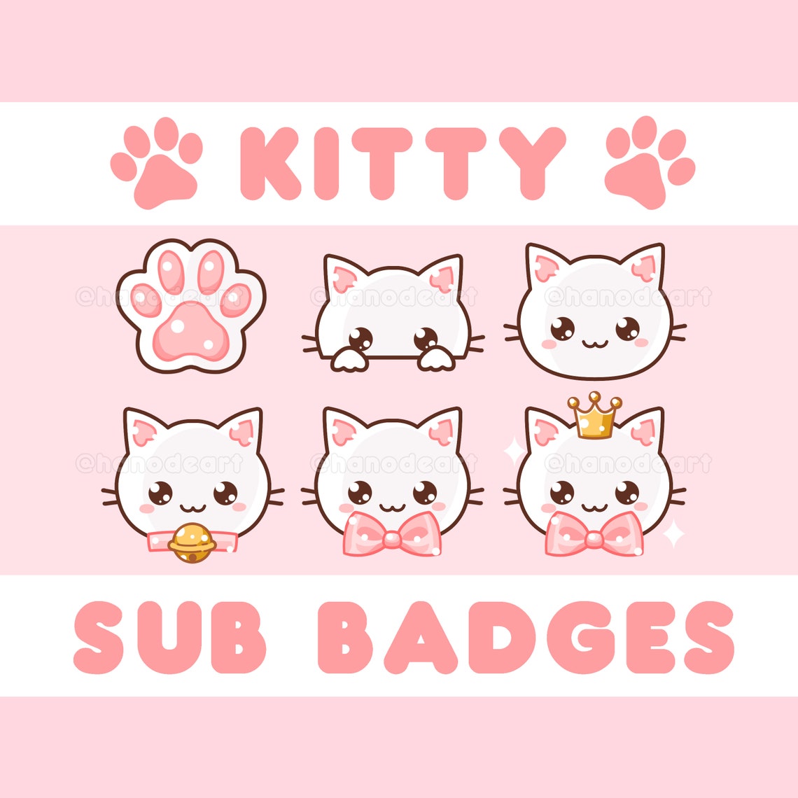 Kitty Sub Badges 6 Tiers - Etsy