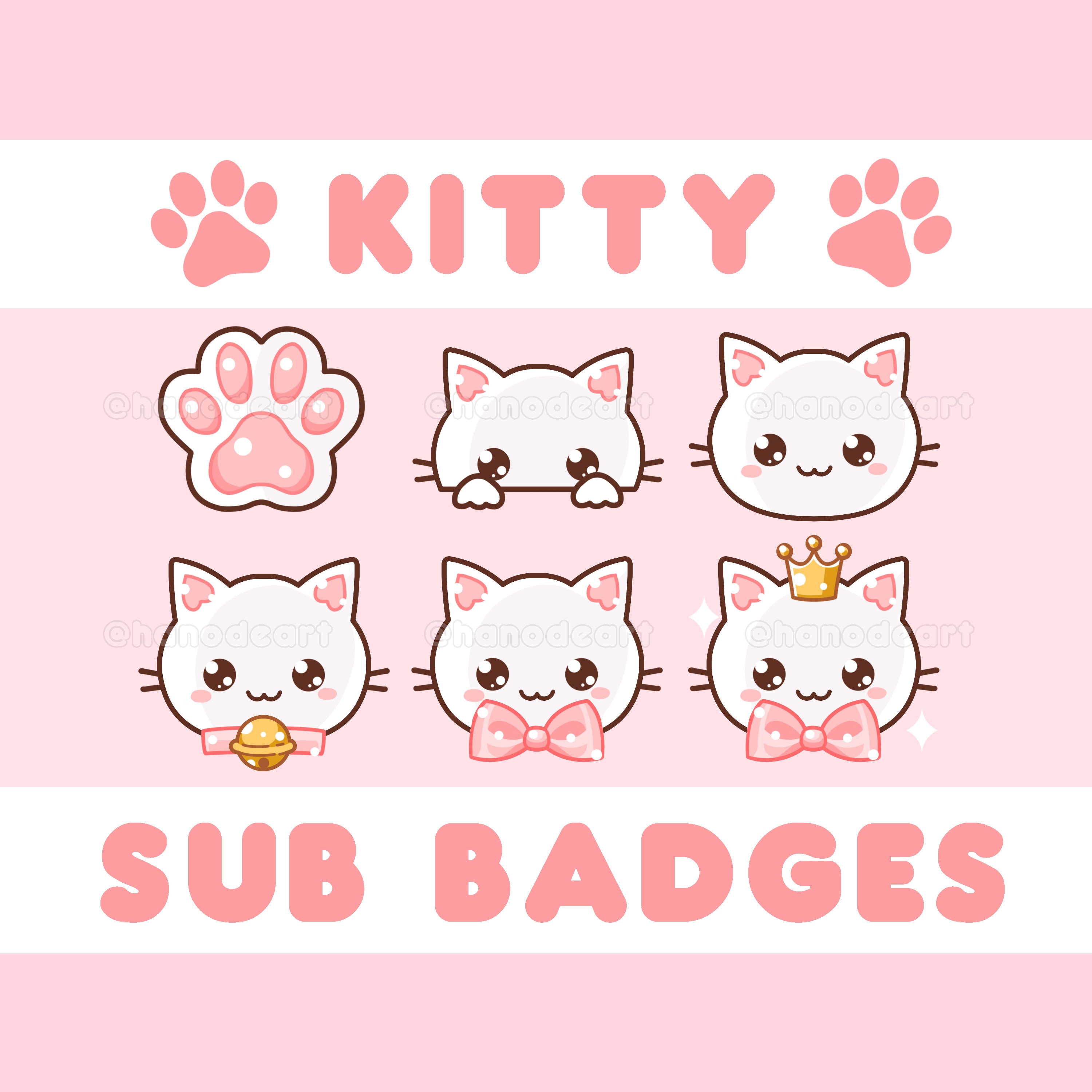 Kitty Sub Badges (6 Tiers) - Etsy