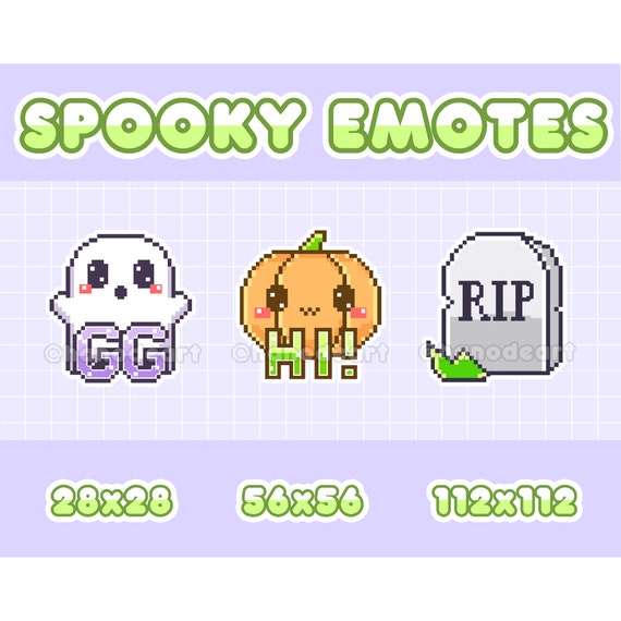 Spooky Emotes Ghost Pumpkin and Tombstone | Etsy