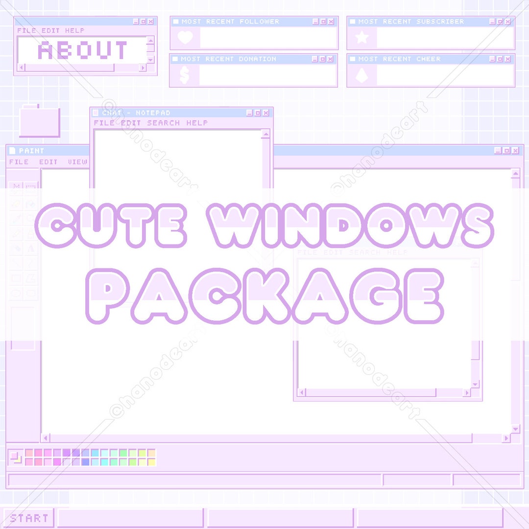 Cute Windows Theme - Full Twitch Package (animated, Lavender) - Etsy