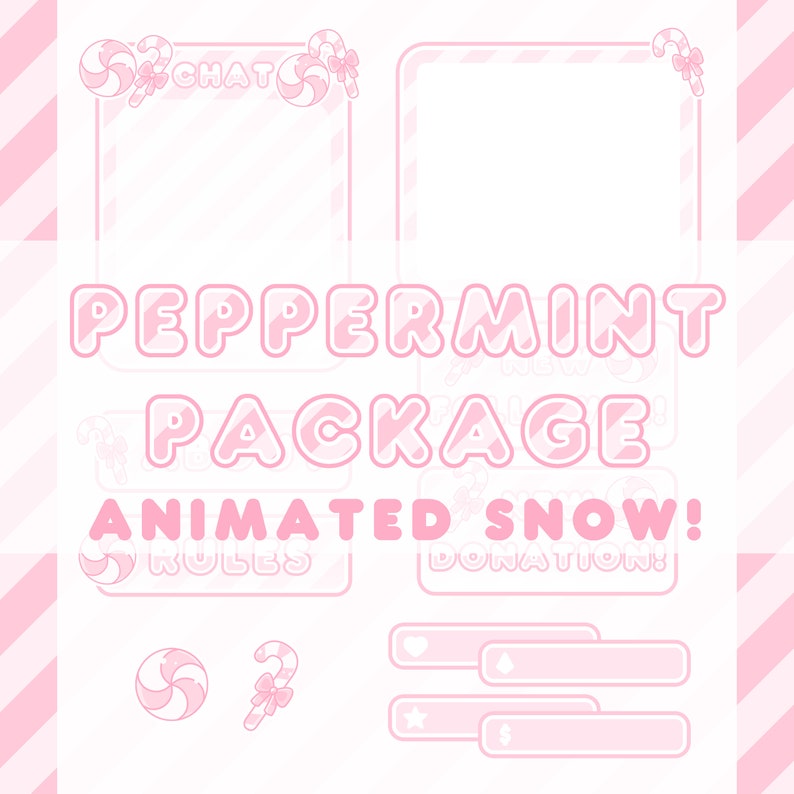 Peppermint Theme Full Twitch Package animated - Etsy