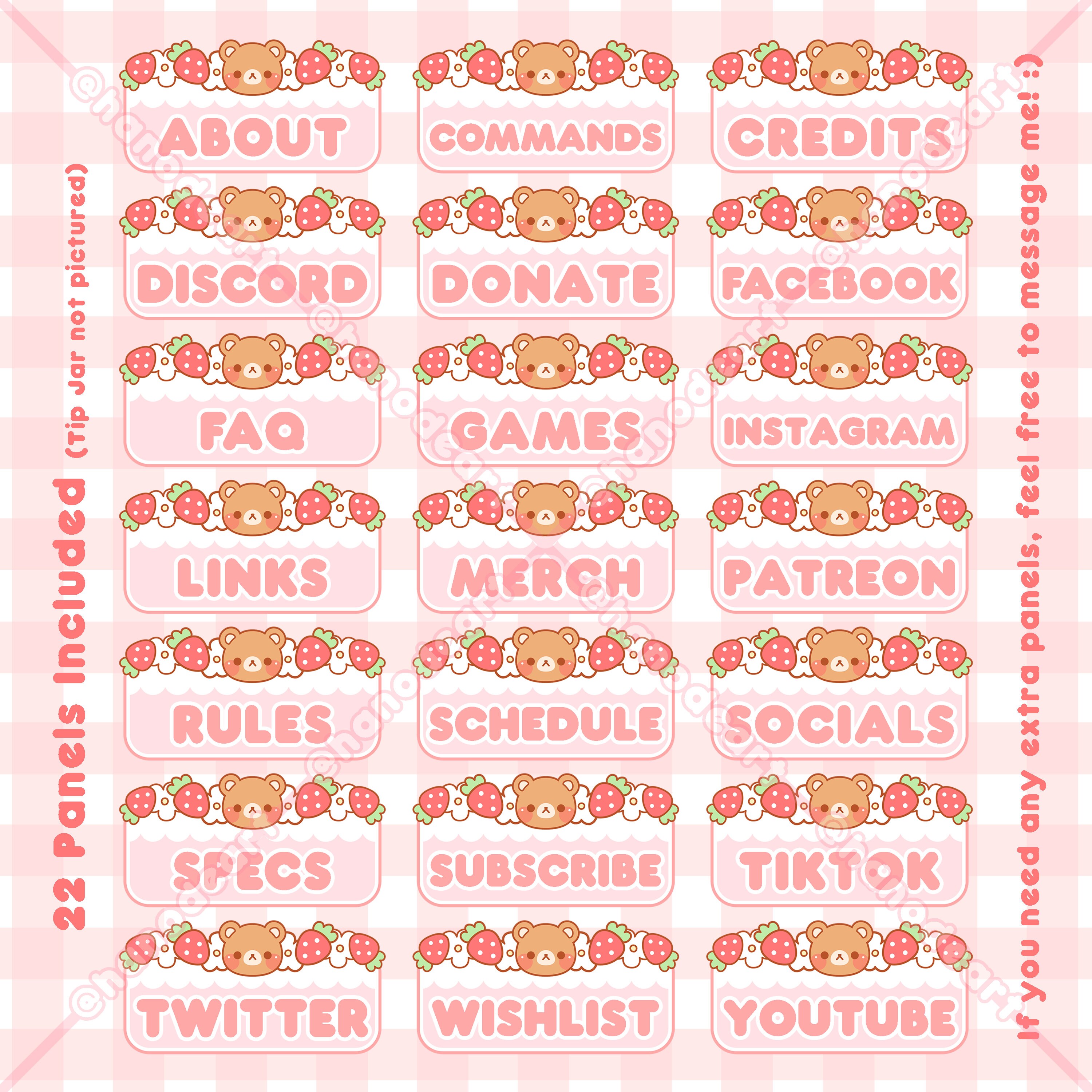 Strawbearry Full Twitch Package animated - Etsy