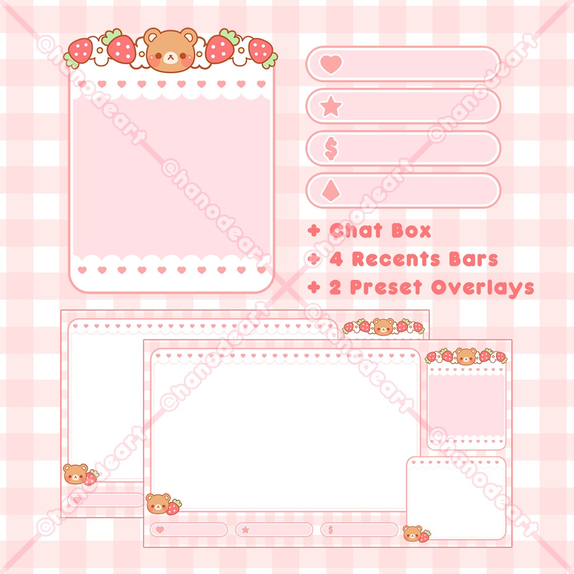 Strawbearry Full Twitch Package animated - Etsy