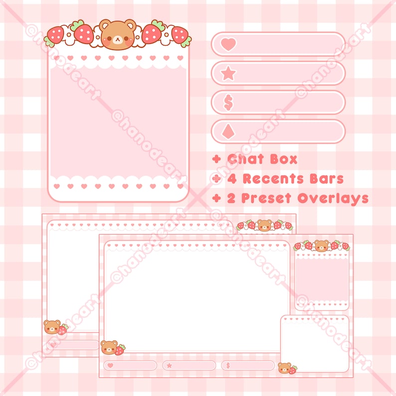 Strawbearry Full Twitch Package animated - Etsy