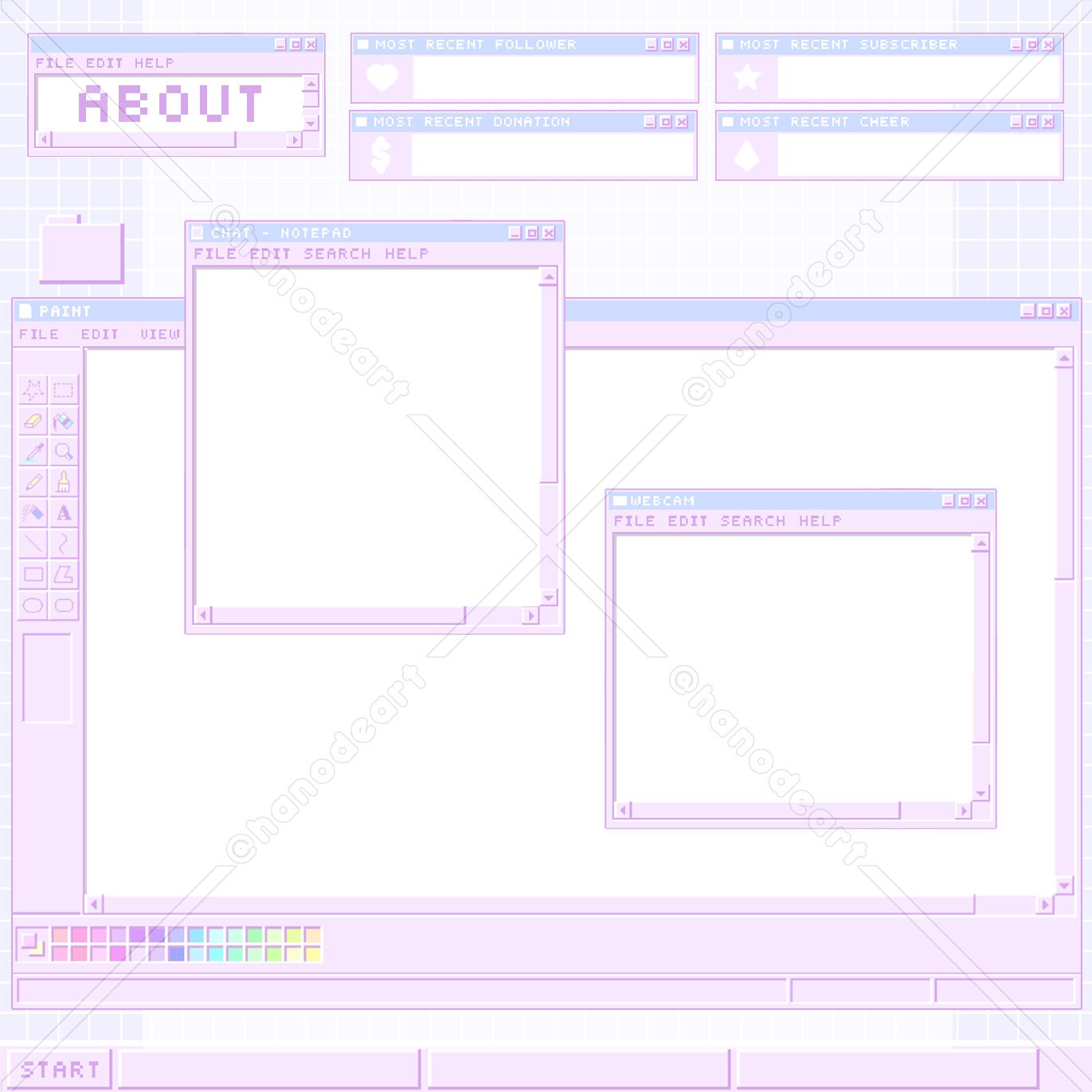Cute Windows Theme Full Twitch Package animated, Lavender - Etsy