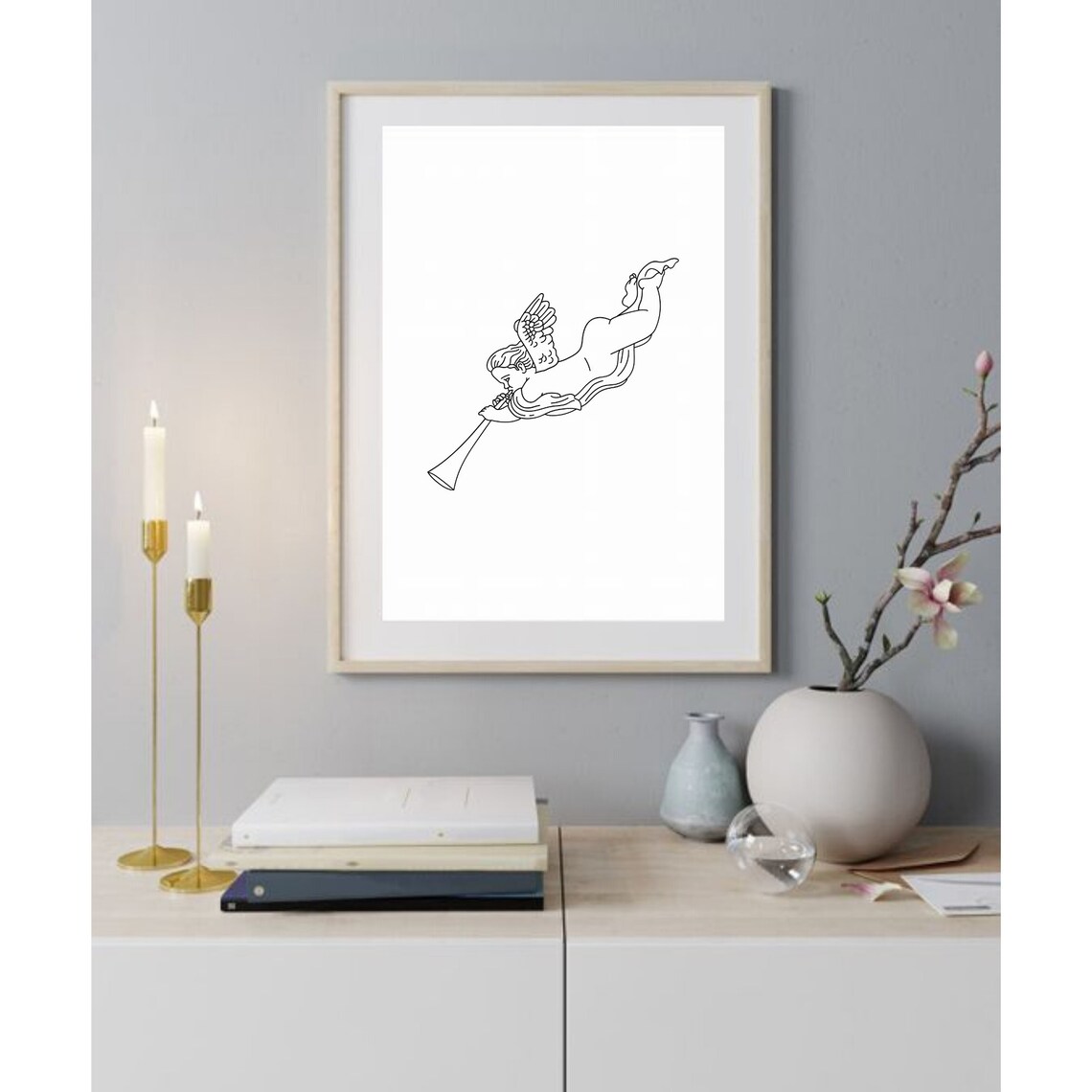 Angel Cherub Drawing Hand Drawn Guardian Angel greek Line - Etsy