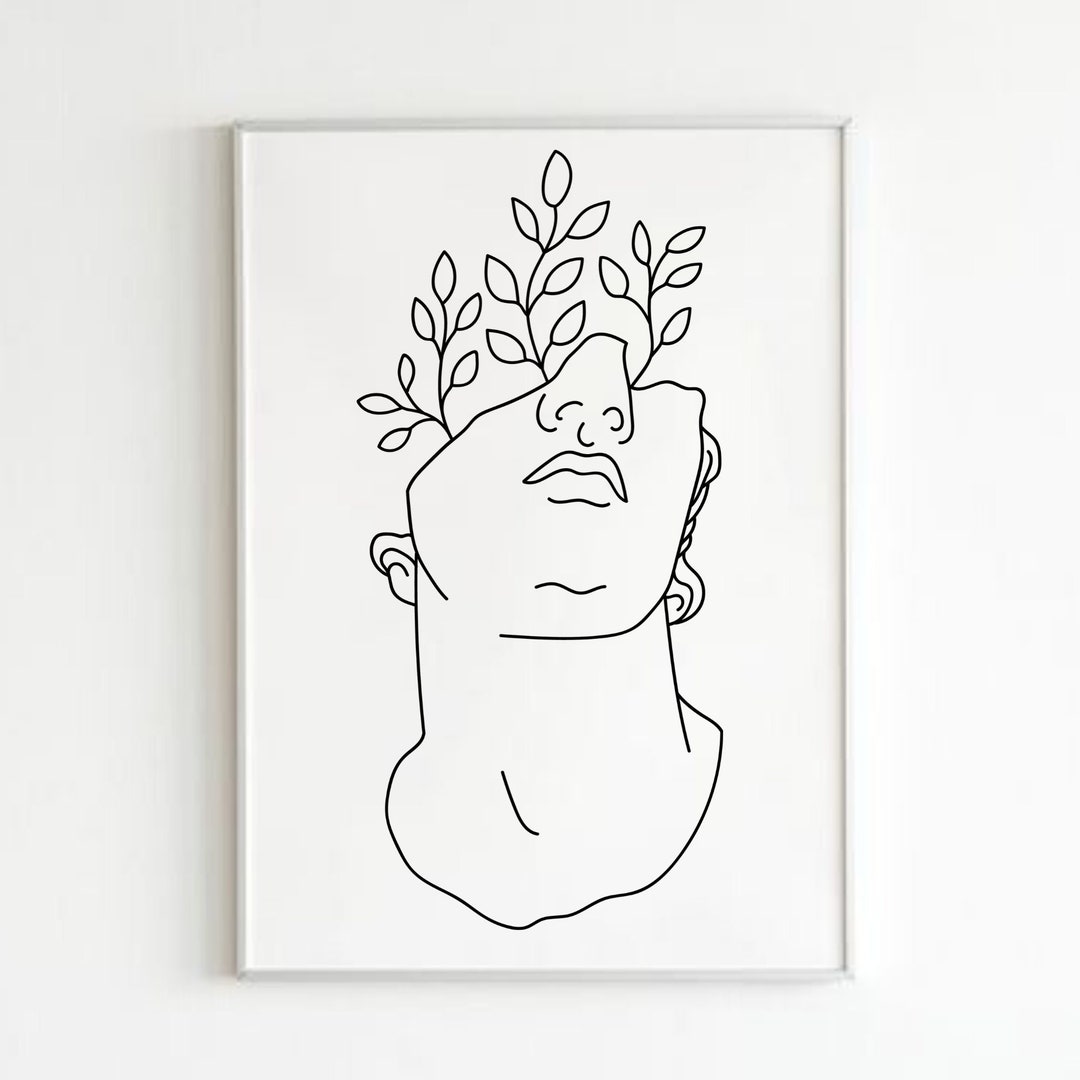 Greek/roman Bust- Greek Line Art - Roman Line Art - Minimalistic Line ...