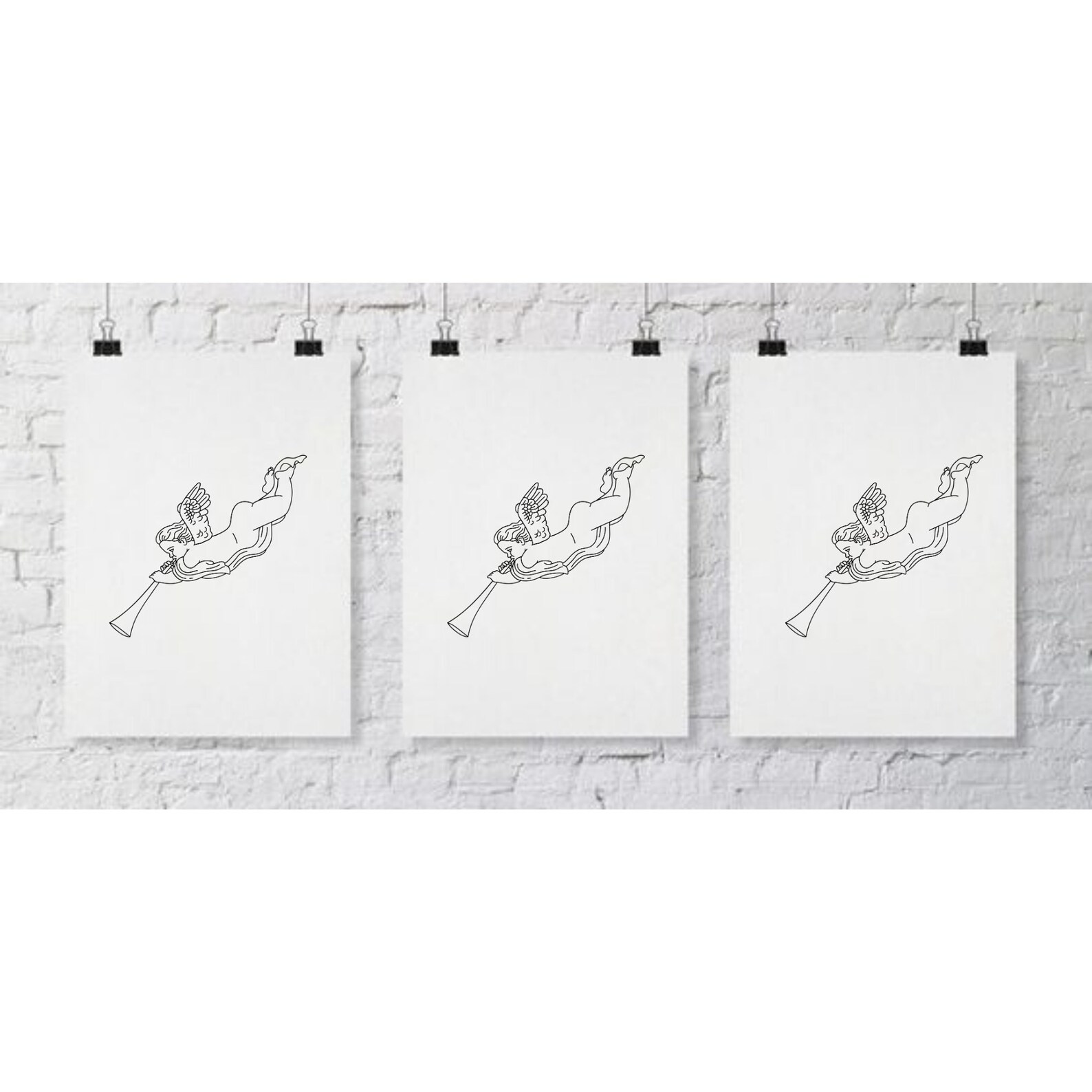 Angel Cherub Drawing Hand Drawn Guardian Angel Greek Line | Etsy