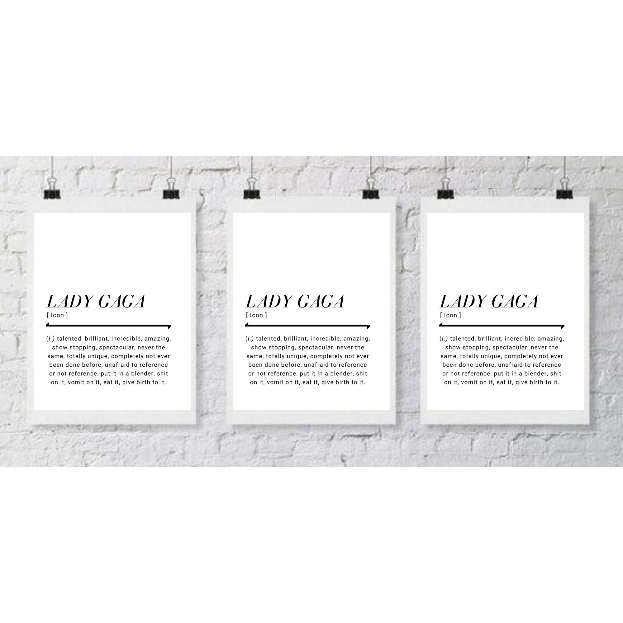 Lady Gaga Definition Digital Print Poster - Etsy