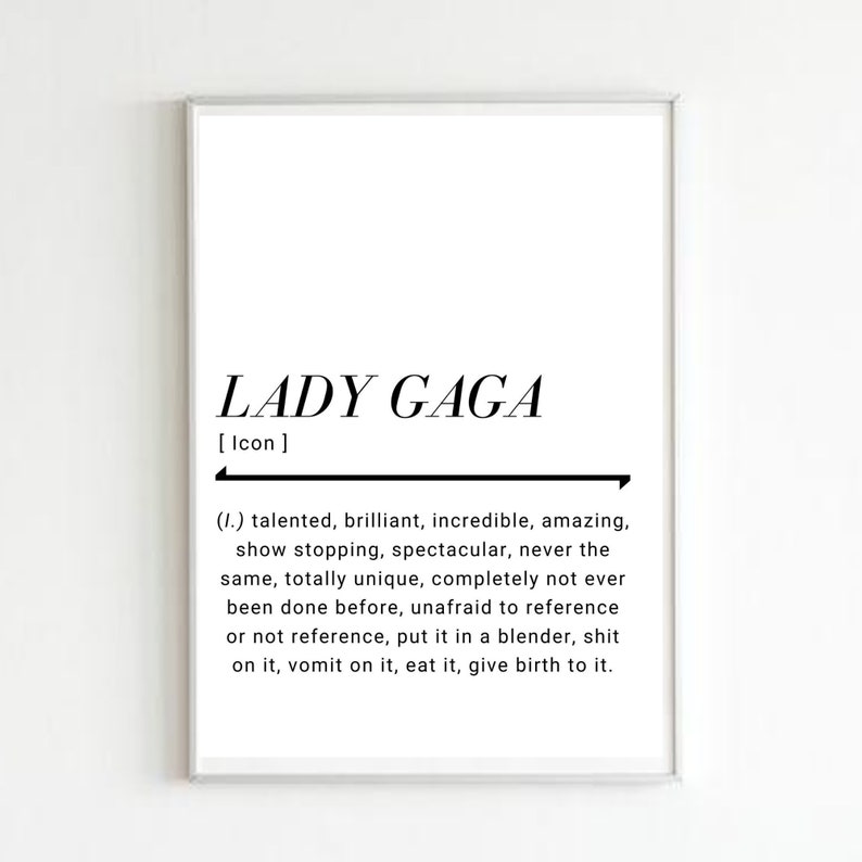 Lady Gaga Definition Digital Print Poster - Etsy