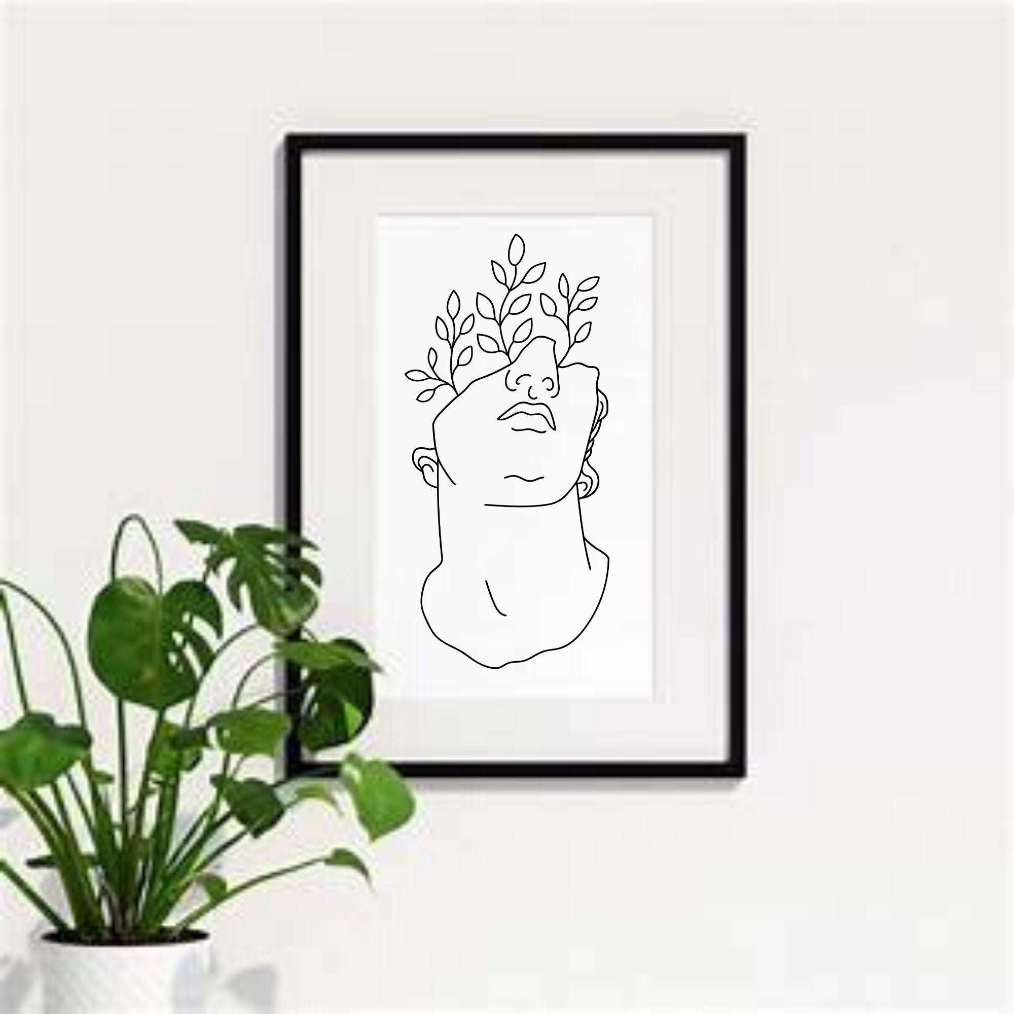 Greek/roman Bust- Greek Line Art - Roman Line Art - Minimalistic Line ...