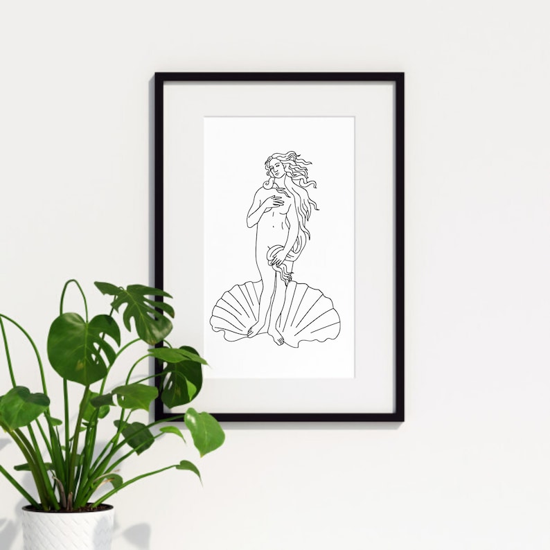 Birth of Venus -greek Line Art - Roman Line Art - Minimalistic Line ...