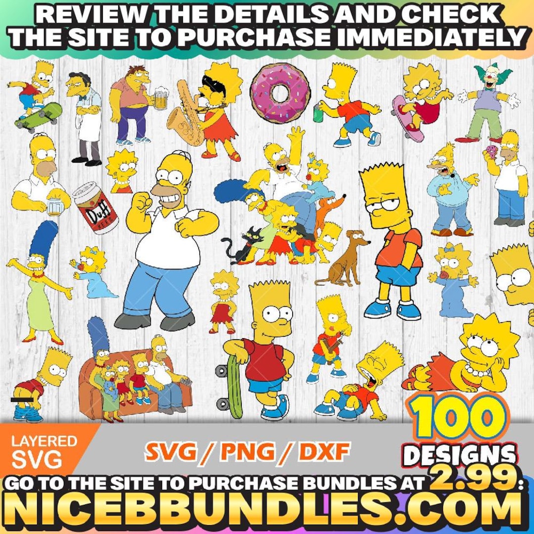 The Simpsons Clip Art Bundle,the Simpsons Svg Cut Files for Cricut ...