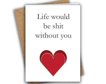 Life is Shit Card | Etsy UK