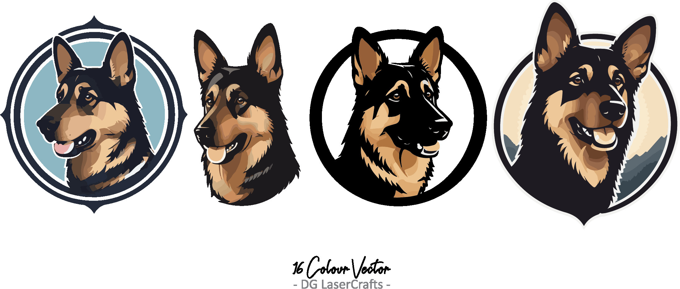German Shepherd Dog Vector Logos - Illustrator .SVG .PDF .EPS - Digital ...
