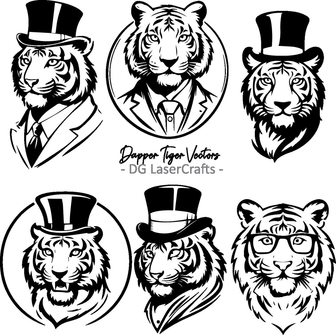 Dapper Tiger Vector Logos - Illustrator .SVG .PDF .EPS - Digital ...