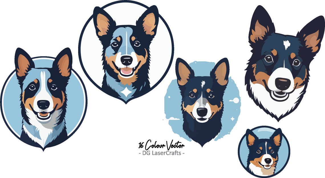 Australian Blue Heeler / Australian Cattle Dog Vector Logos ...