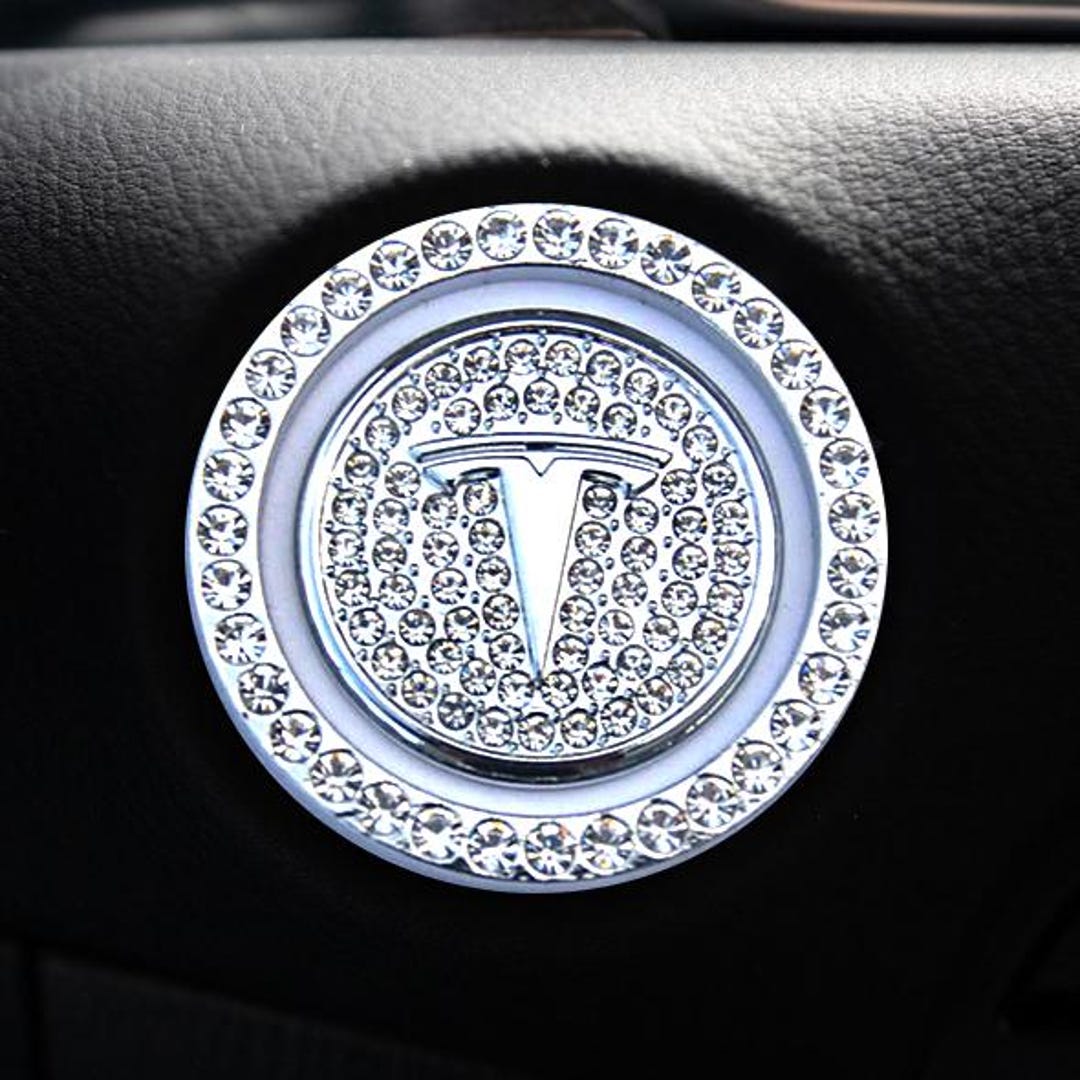 Tesla Car Start Button | Bling Car Décor | Crystal Rhinestone Car Bling ...
