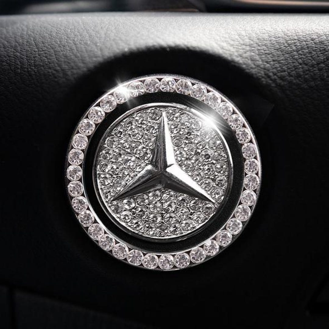 Mercedes Push Start to Button Bling Car Crystal Rhinestone Car Bling ...