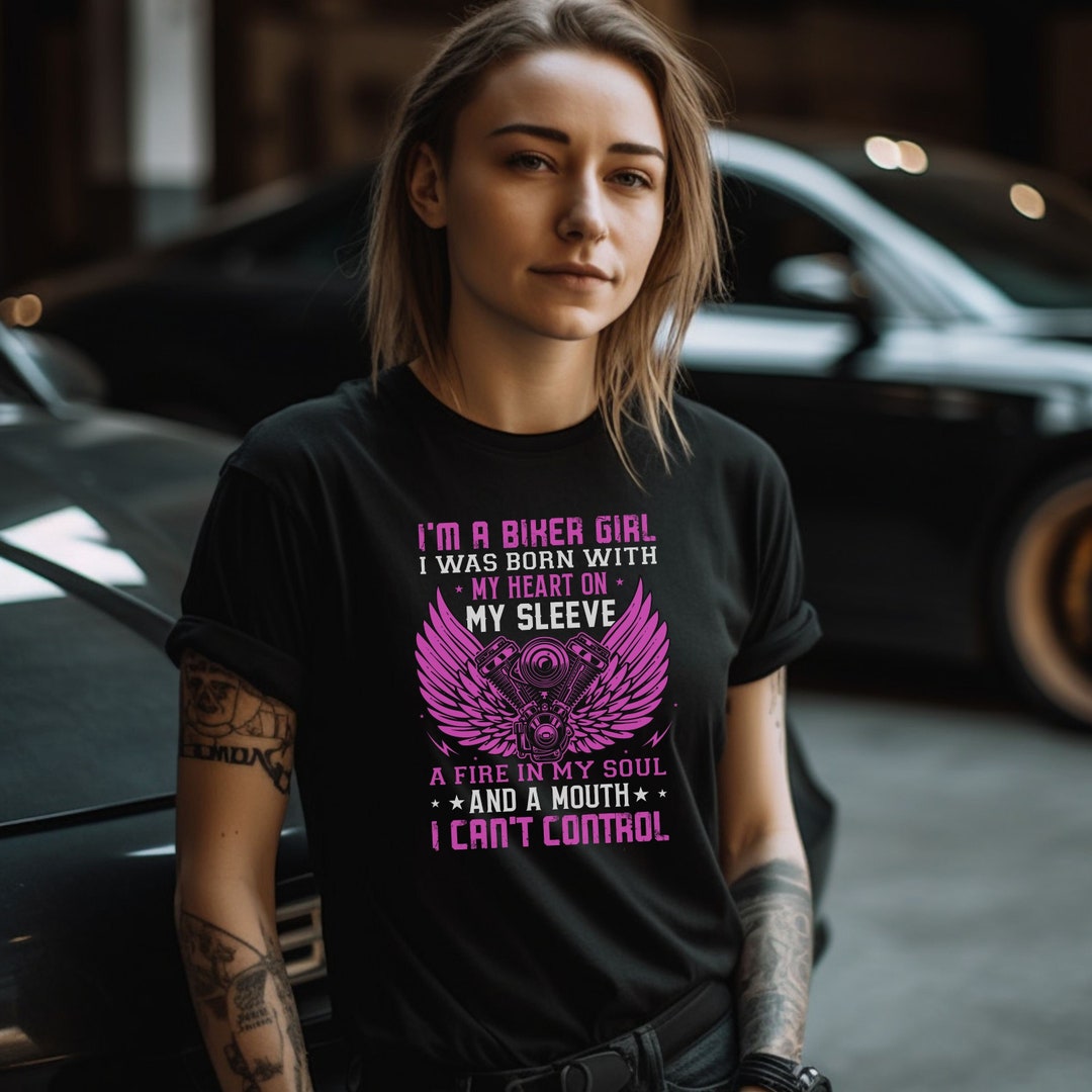 Biker Girl T-shirt, Funny Female Rider Tee, Two Wheels - Etsy