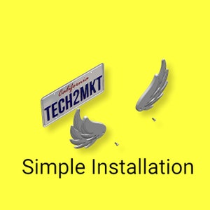 White Angel Wings License Plate Decor | STL File for 3D Printing | Car ...